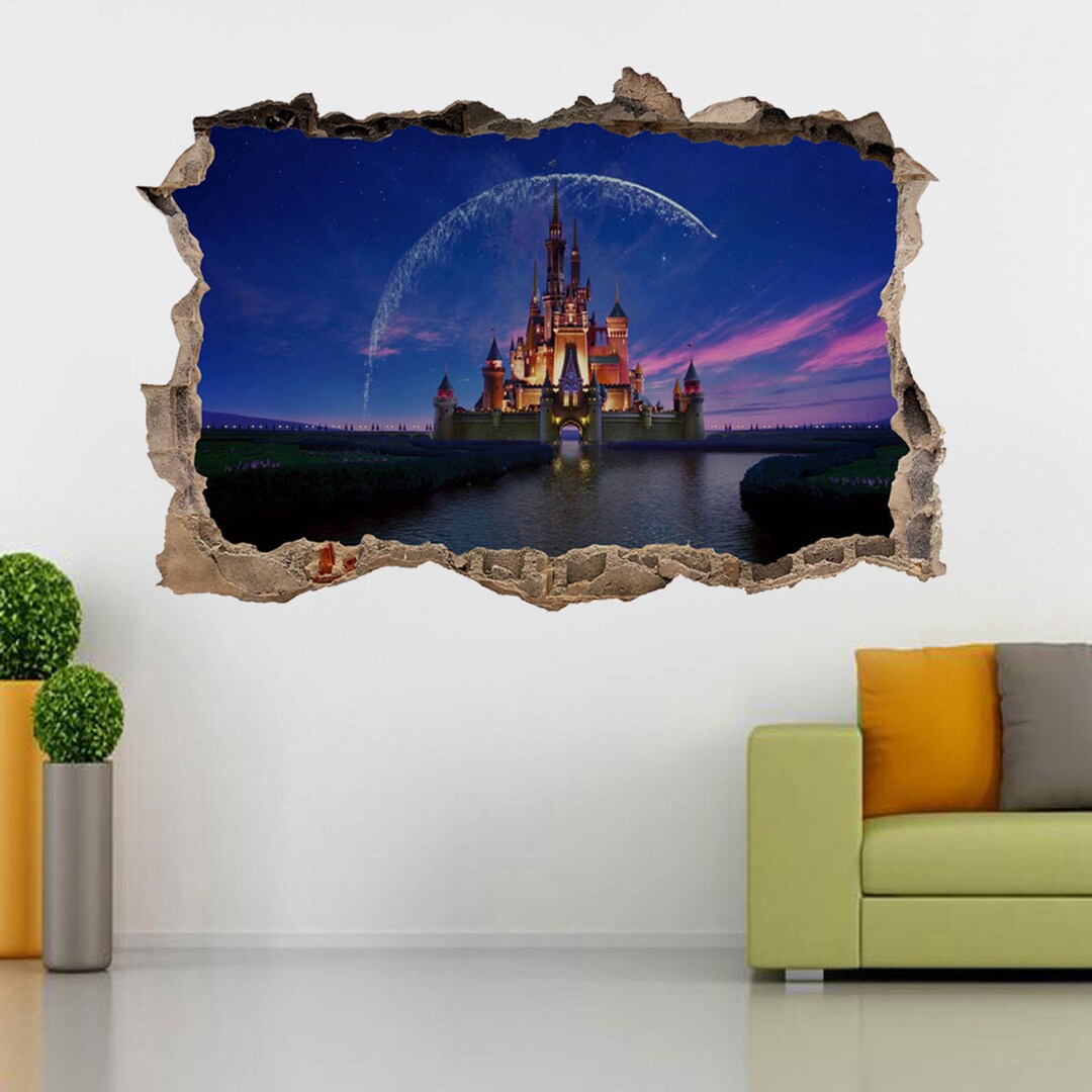 Disney Castle Magical 3D Smashed Broken Decal Wall Sticker - Etsy