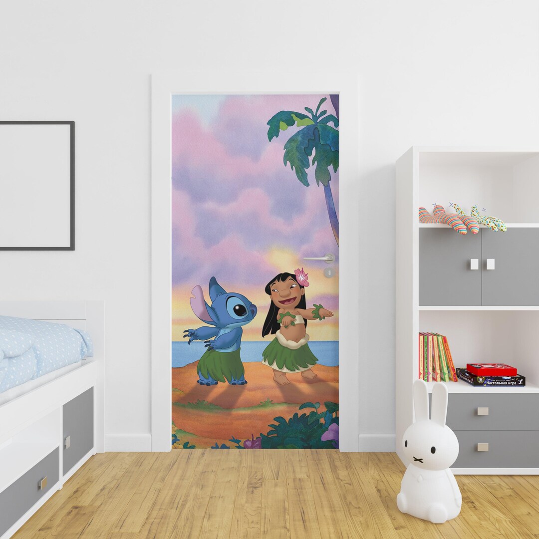 Lilo & Stitch Disney DOOR Wallpaper Mural Decal Removable Sticker ...