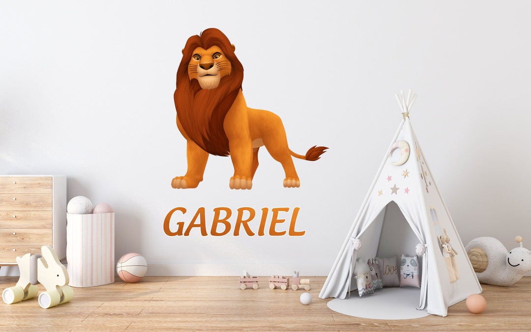 Lion King Simba Personalized Custom Name Wall Stickers Children's ...