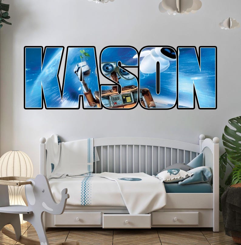 Kids Popular Characters Personalized Name Removable Wall Stickers Decal ...