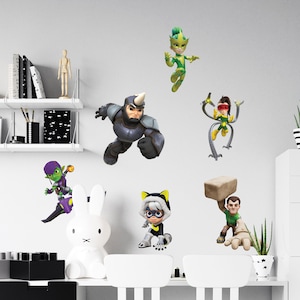 Villains Superhero Children's Characters Room Decorations Removable ...