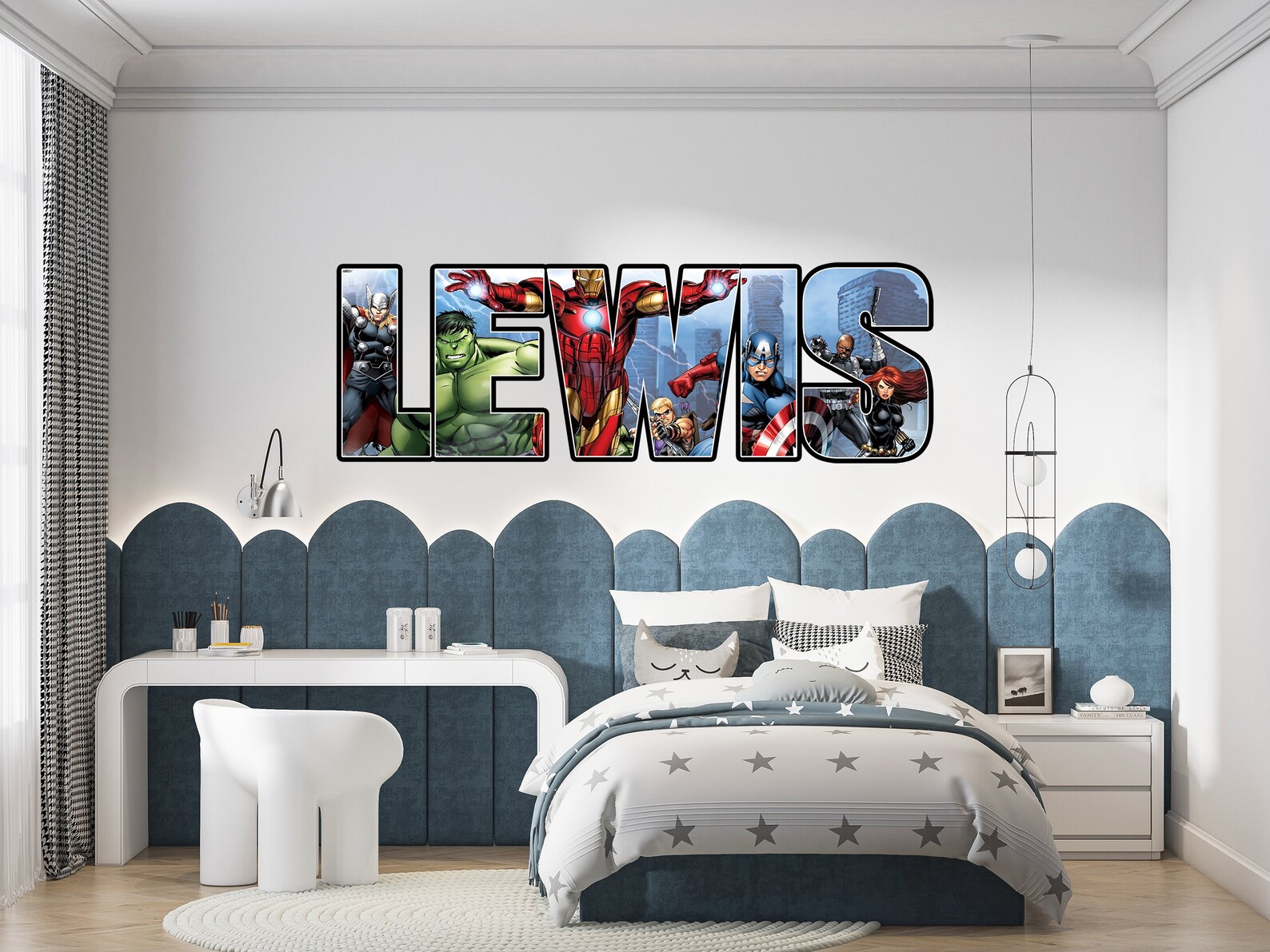 Personalized Superhero Wall Stickers Custom Name Children's Popular ...