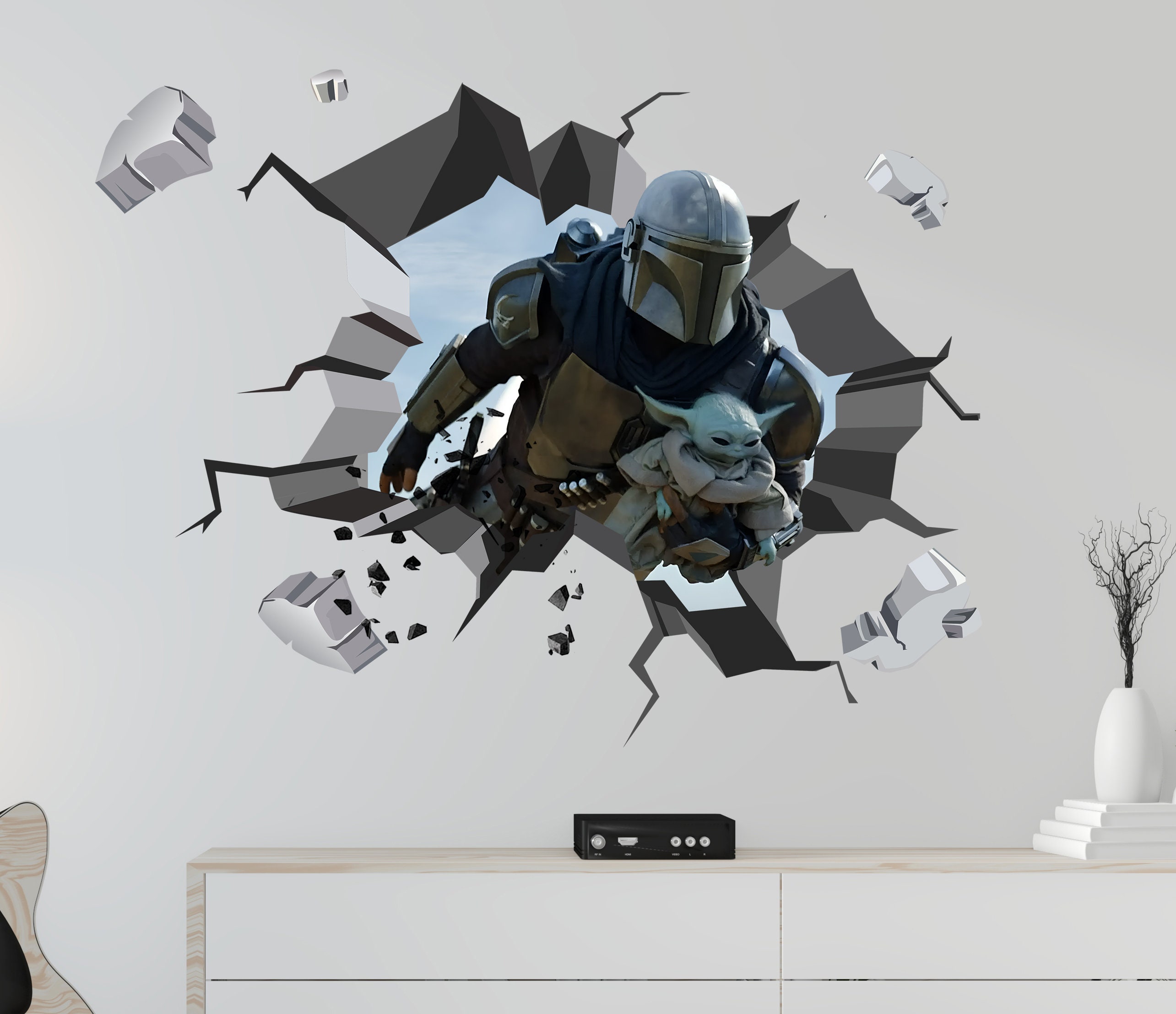 The Mandalorian Star Wars Room Decorations Removable Vinyl Wall ...