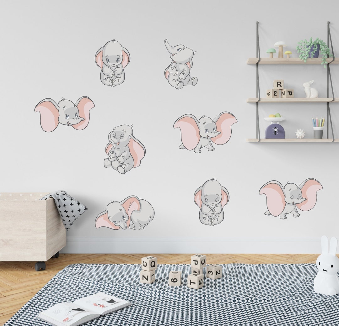 Dumbo 8 Characters Set Wall Sticker Decal Nursery Kids Home Decor Wall ...