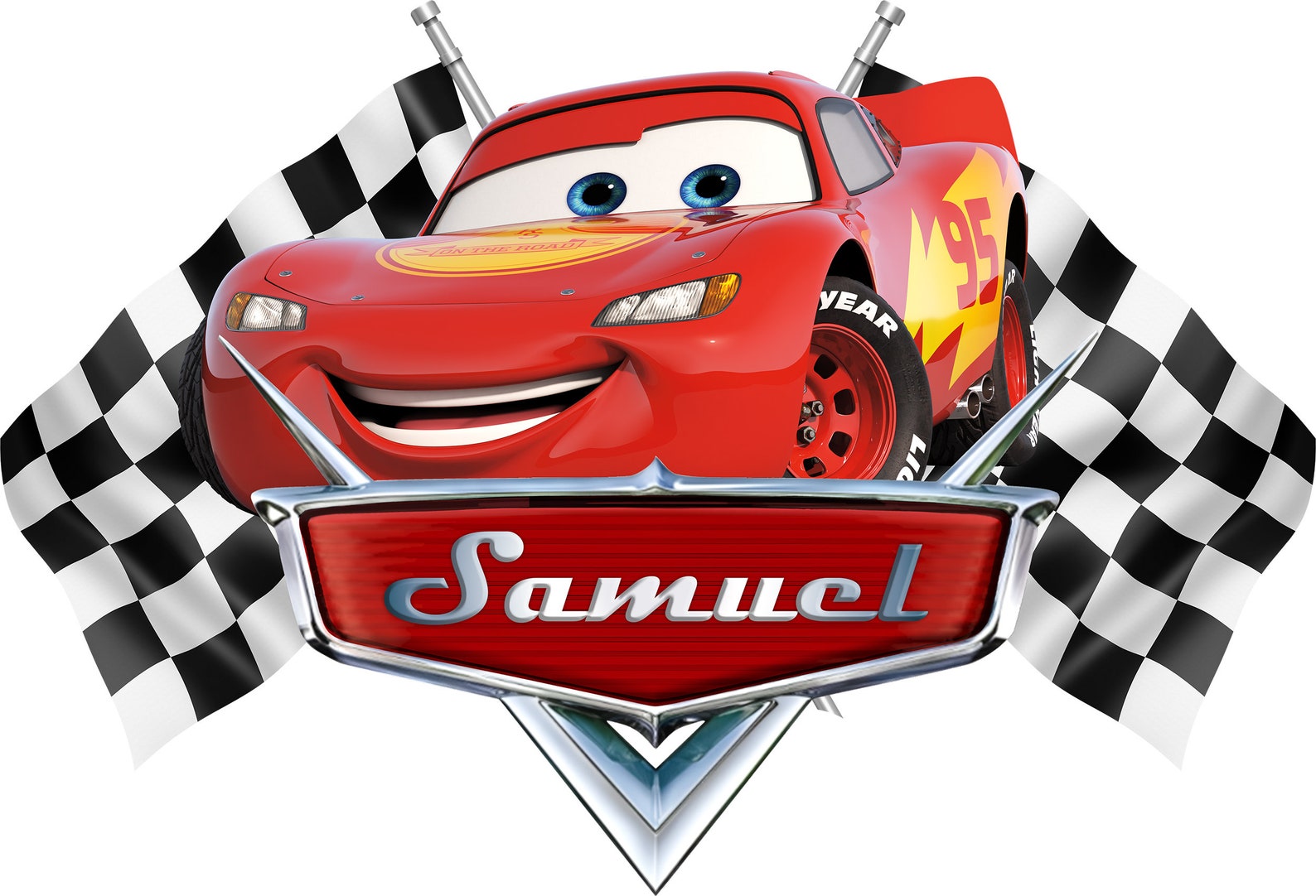 Cars Movie Personalized Wall Sticker Kids Popular Characters Room ...