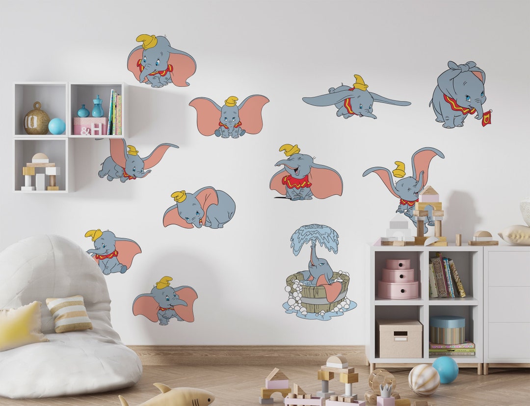 Dumbo 10 Characters Set Wall Sticker Decal Nursery Kids Home Decor Wall ...