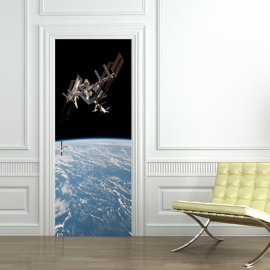 Earth From Space Door Wallpaper Decal Removable Sticker Personalized ...