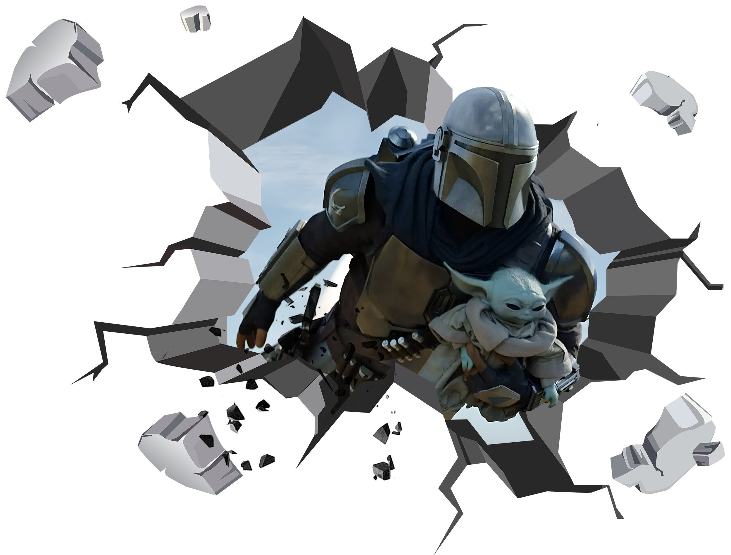 The Mandalorian Star Wars Room Decorations Removable Vinyl Wall ...