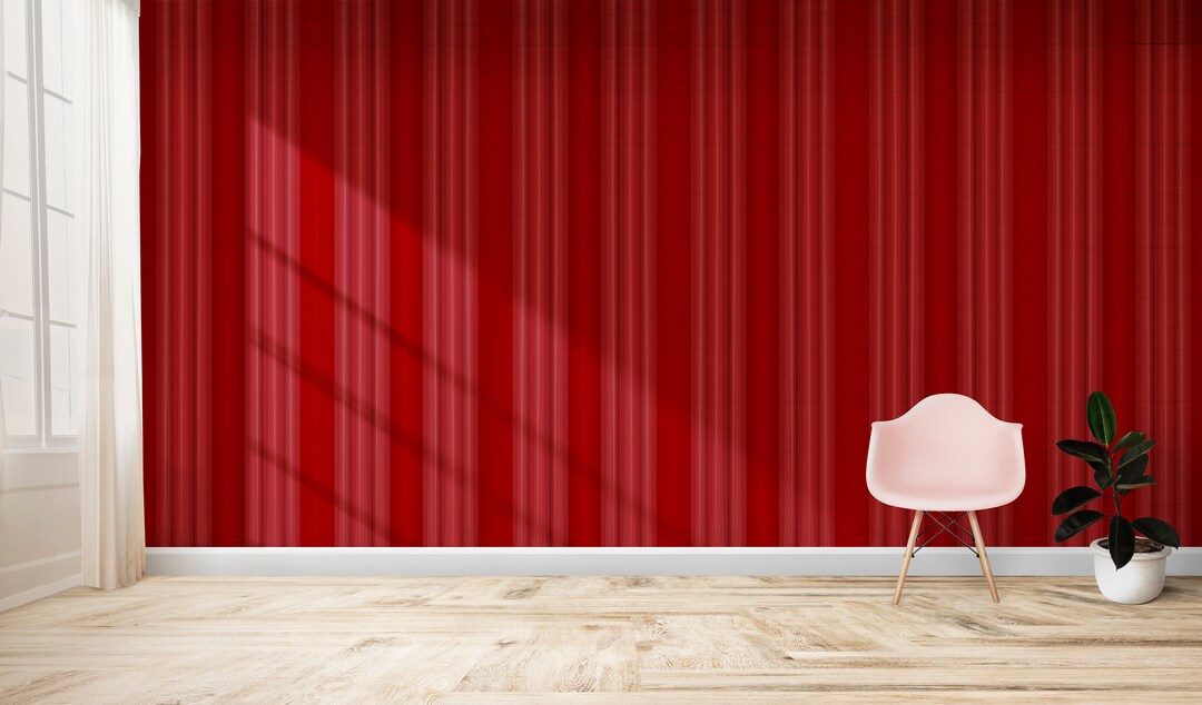Red Vertical Parallel Panels Pattern Golden Lines Designer Wallpaper ...