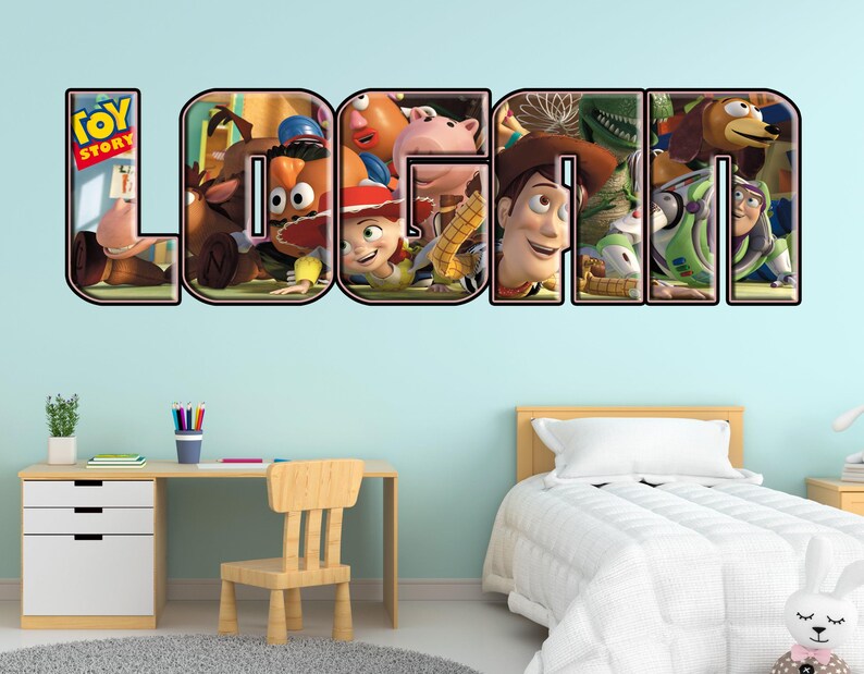 Kids Popular Characters Personalized Name Removable Wall Stickers Decal ...