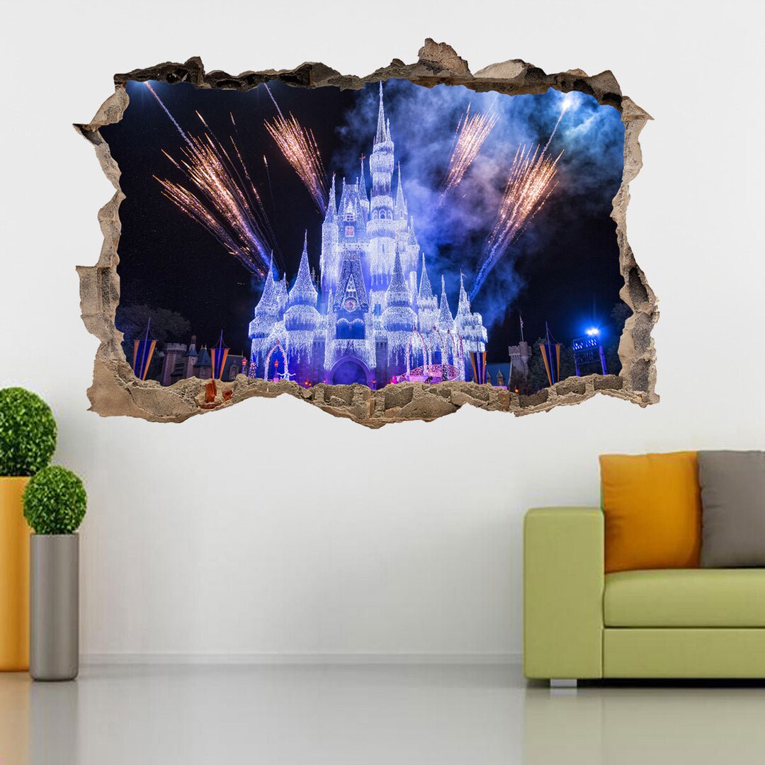 Disney Castle 3D Smashed Broken Decal Wall Sticker - Etsy