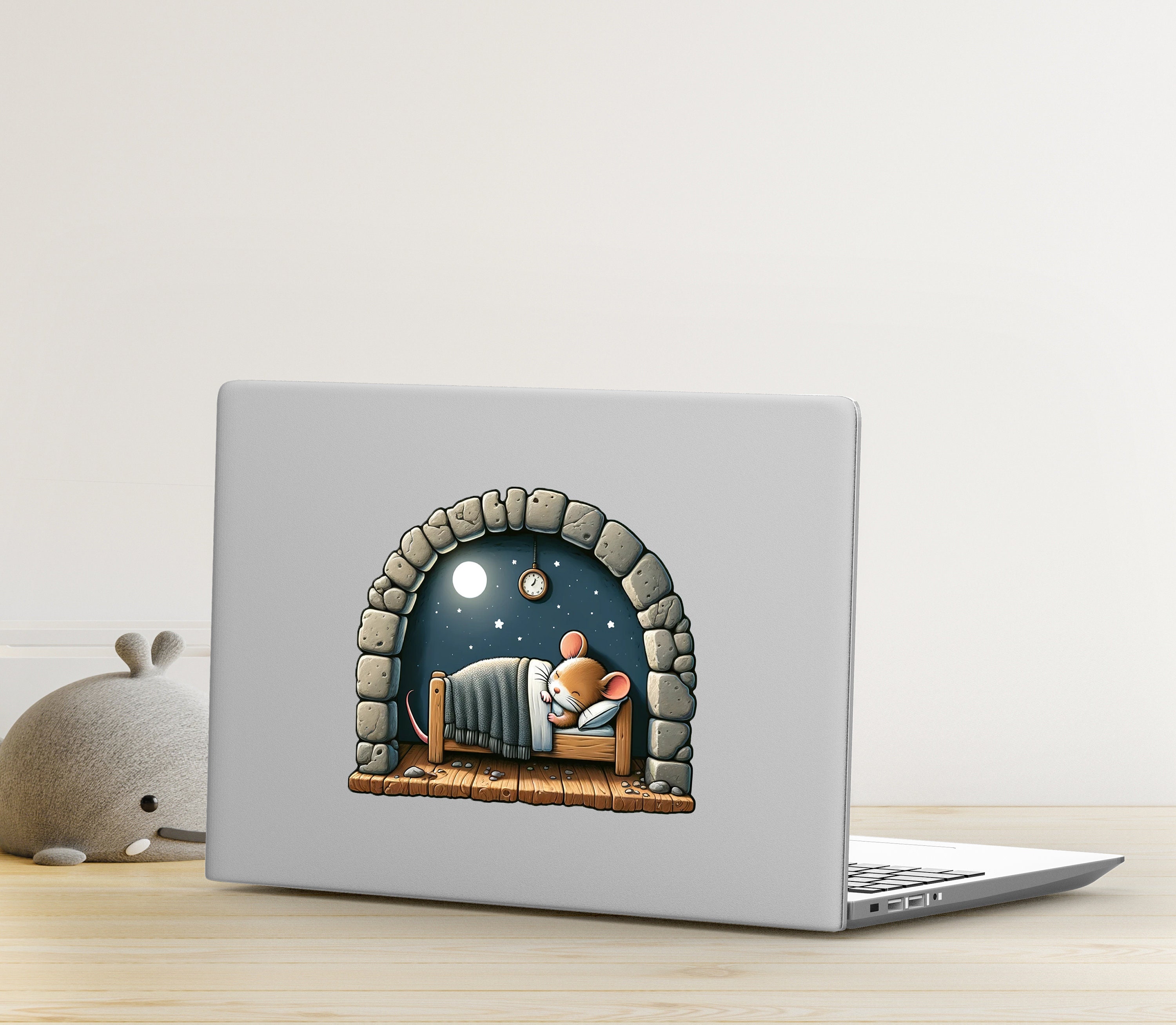 Mouse Sleeping in His Bed, Inside His Mouse Tunnel - Wall Decal Sticker ...