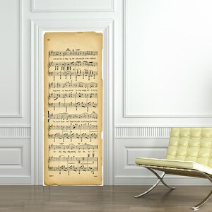 Musical Notes Sheet Door Wallpaper Decal Removable Sticker Personalized ...