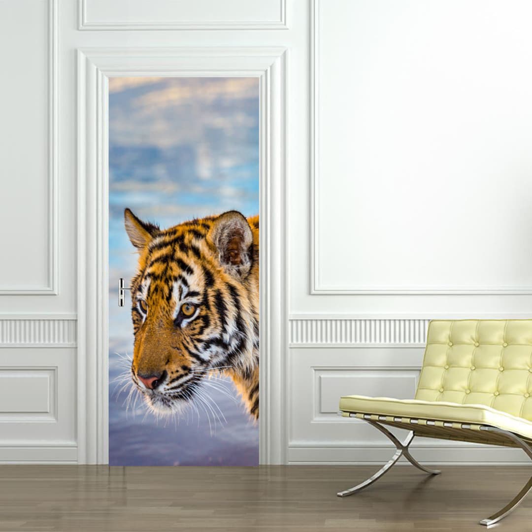 Tiger Door Wallpaper Decal Removable Sticker Personalized Name D57 - Etsy