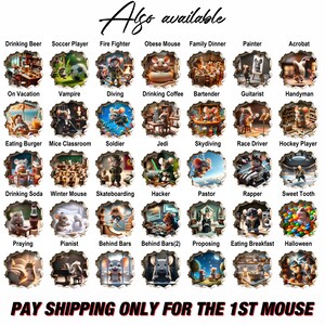 Mouse Handyman - Whimsical Mouse Hole Wall Decal Sticker - 3D Cute Home ...