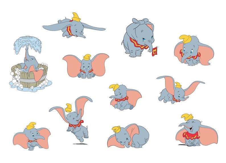 Dumbo 10 Characters Set Wall Sticker Decal Nursery Kids Home Decor Wall ...