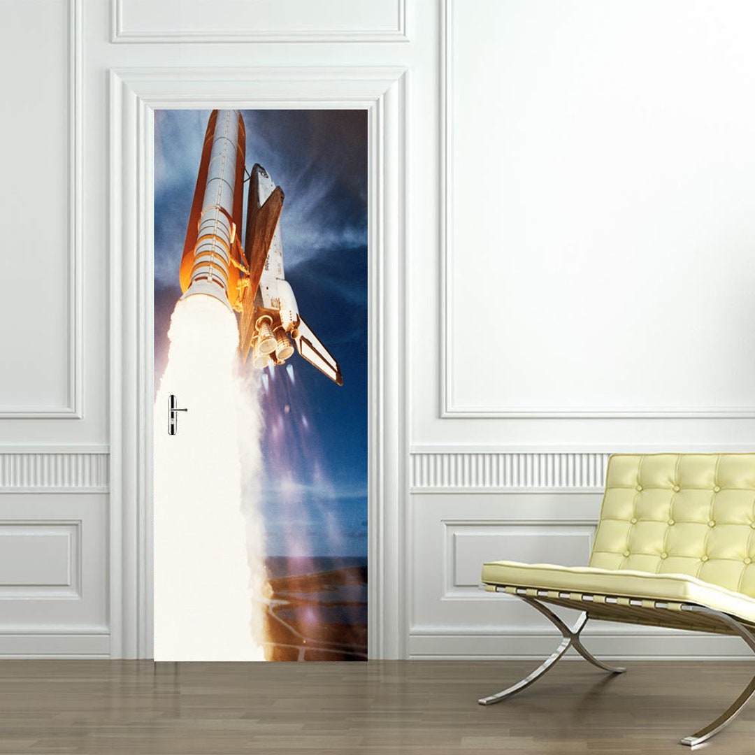 Space Shuttle Lift off Door Wallpaper Decal Removable Sticker ...