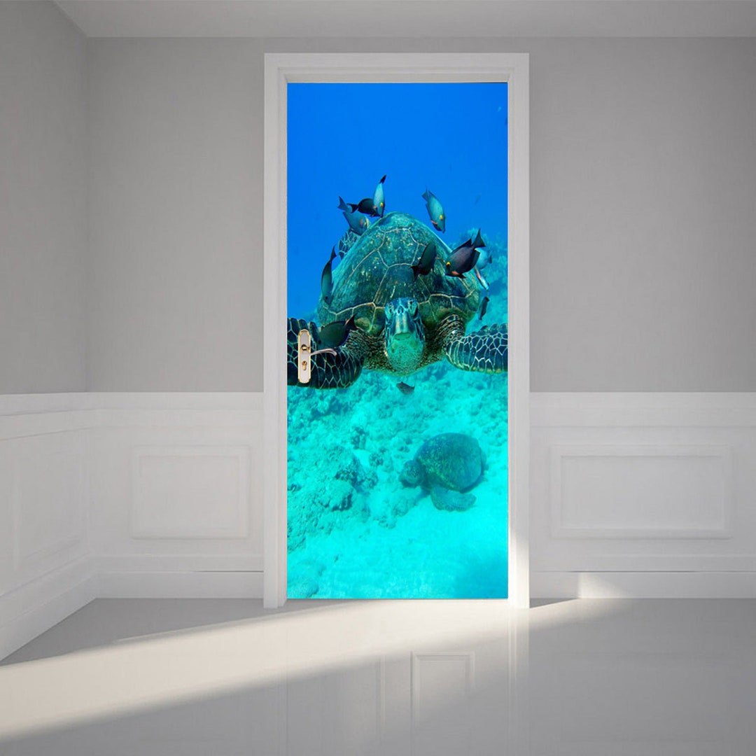 Sea Turtle Door Wallpaper Decal Removable Sticker Personalized Name ...