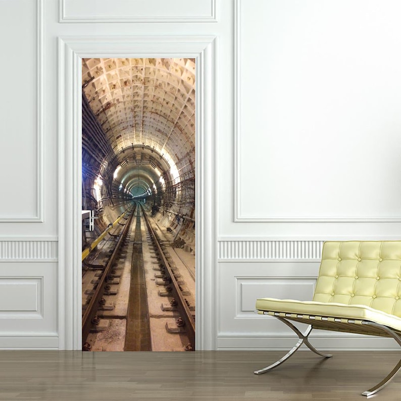 Underground Metro Tunnel Door Wallpaper Decal Removable Sticker ...