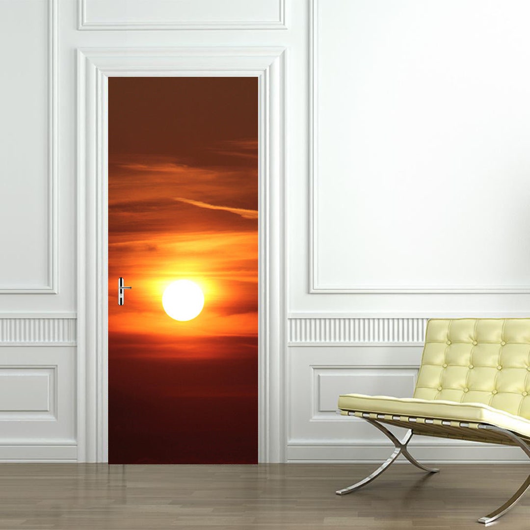 Sunset Door Wallpaper Decal Removable Sticker Personalized Name D95 - Etsy