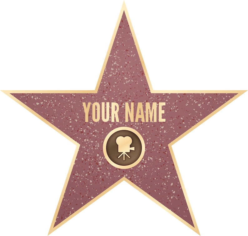 Walk of Fame Hollywood Celebrity Star Personalized Name Decal Removable ...