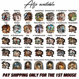 Scientist Mouse - Whimsical Mouse Hole Wall Decal Sticker - 3D Cute ...