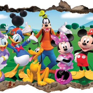 Mickey and Friends 3D Smashed Wall Stickers Bedroom Decor Removable ...