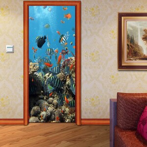 Tropical Fish Coral Reef Personalized Name Door Wallpaper Decal ...