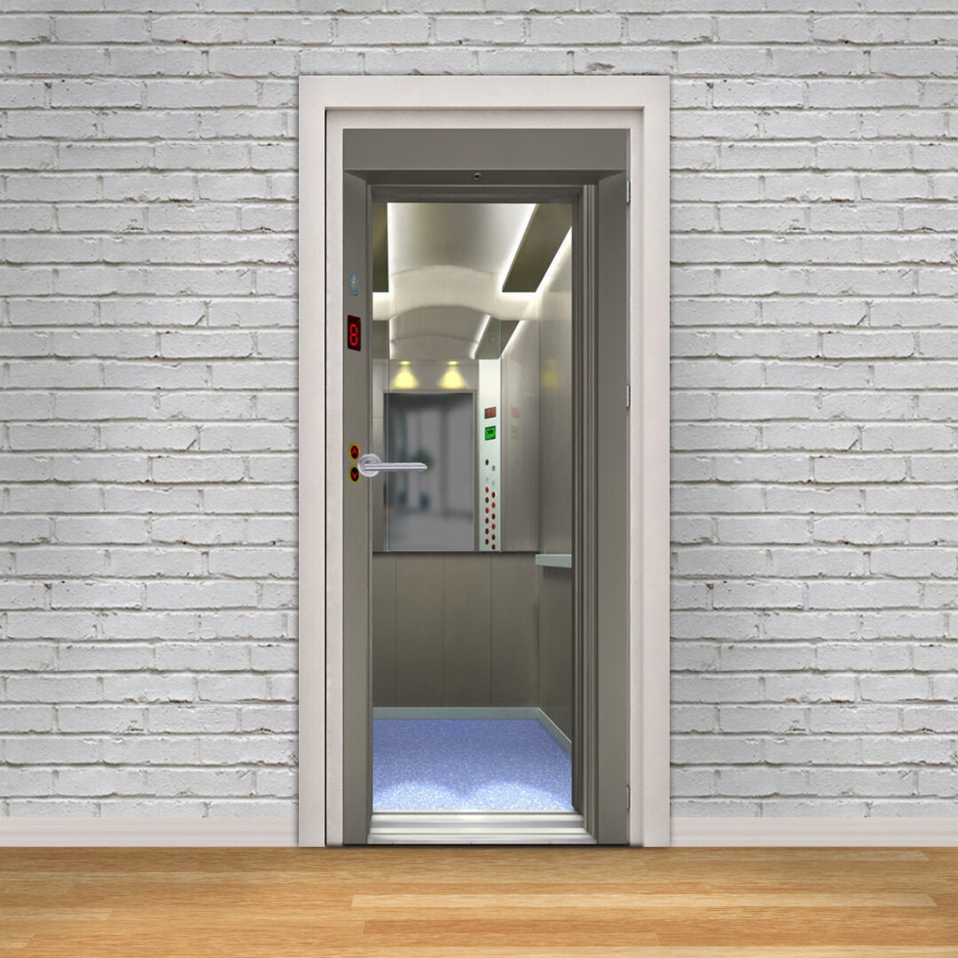 Elevator Illusion Personalized Name Door Wallpaper Decal Removable ...