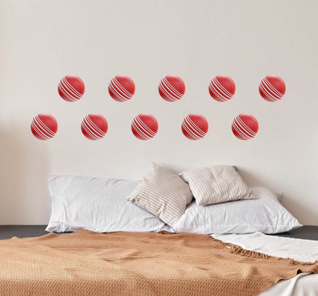 Cricket Balls Set Wall Stickers Decals Cricket Wall Art Decor Removable ...