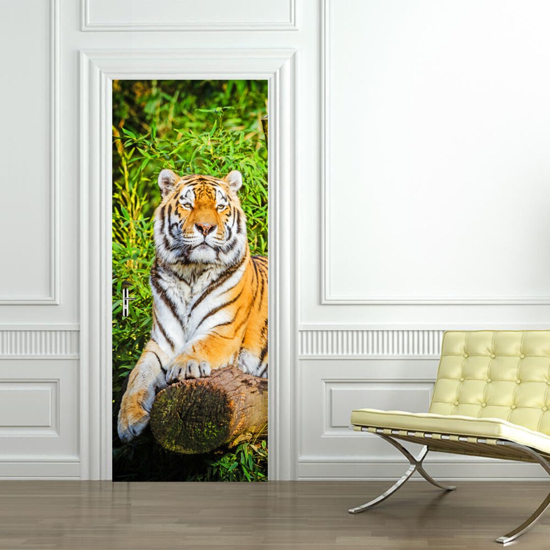 Tiger Door Wallpaper Decal Removable Sticker Personalized Name D56 - Etsy