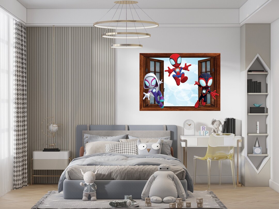 Spidey Superhero 3D Window Kids Room Decor Removable Wall Stickers ...
