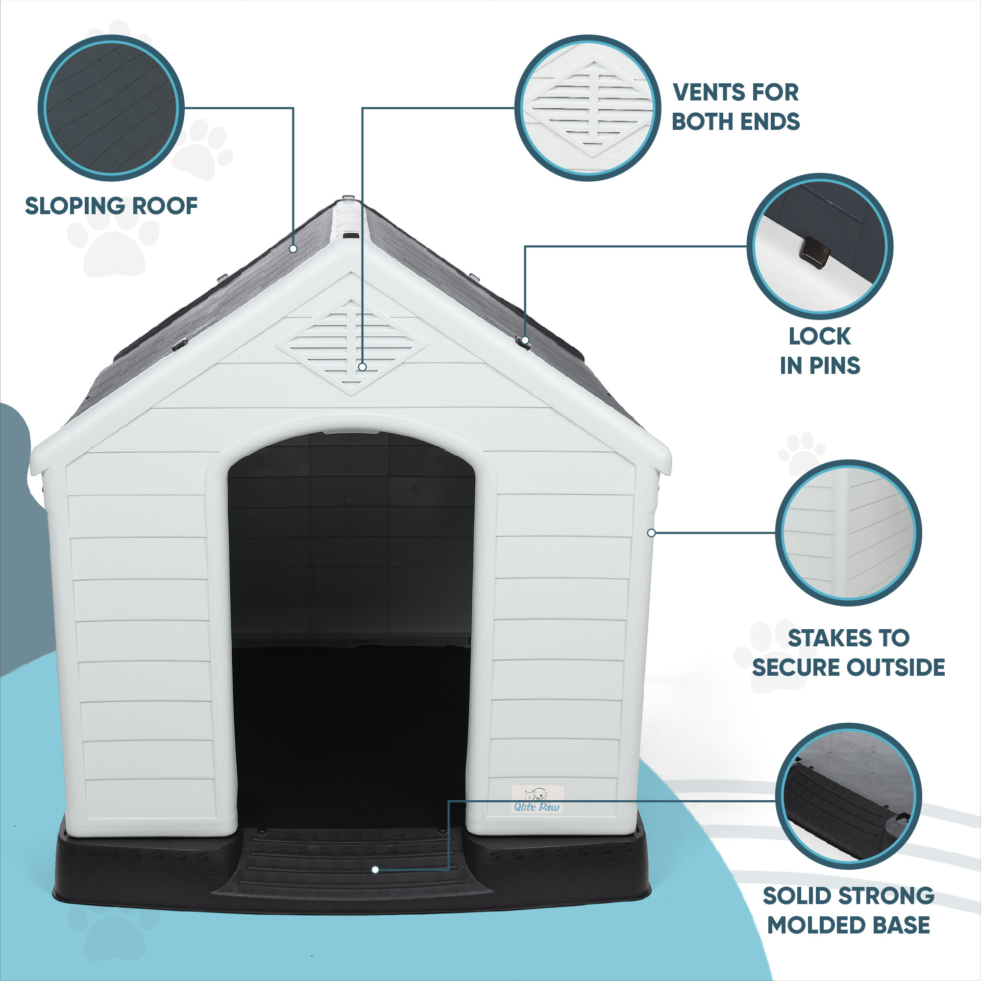 Large Outdoor Doghouse, Pet House, Dog Kennel, Pet Furniture, Dog House ...