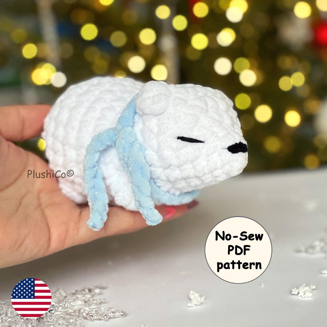 Polar Bear Crochet PATTERN, NO SEW Amigurumi, White Mini Teddy Bear ...