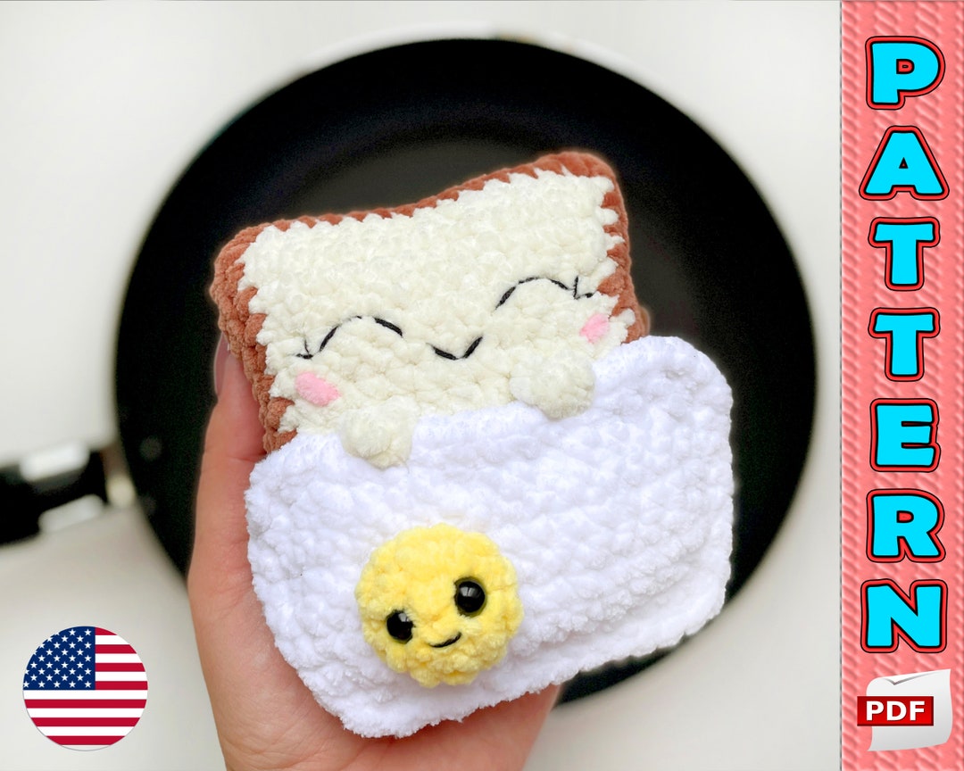 Toast With Egg Crochet PATTERN Easy Crochet Amigurumi - Etsy