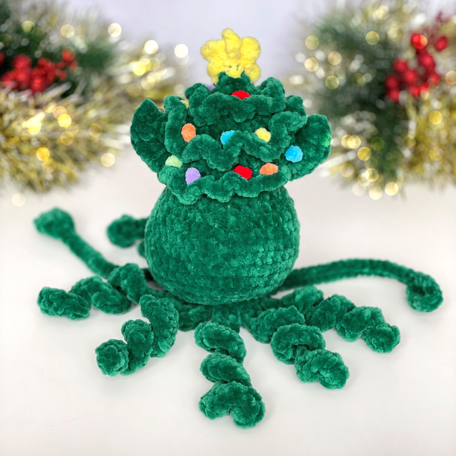 Christmas Squid CROCHET PATTERN, Christmas Tree Amigurumi Octopus ...