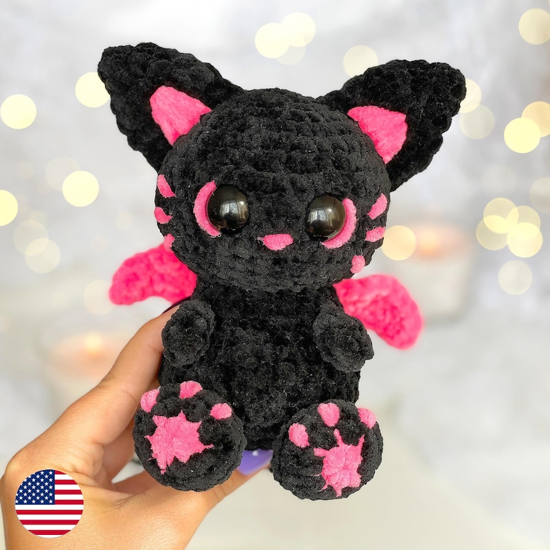 Black Plushie Cat - Etsy UK