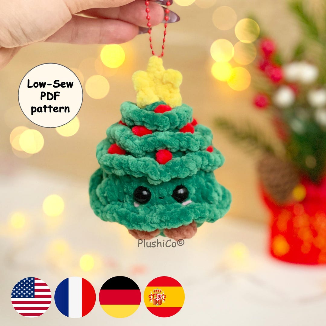 Christmas Tree Keychain Crochet Pattern, Low-sew Amigurumi PDF, Plush ...