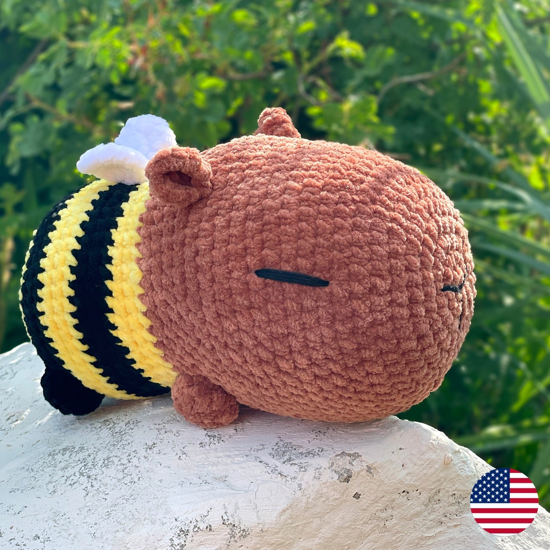 Capybara Bee CROCHET PATTERN, Amigurumi Funny Sleeping Bumblebee ...
