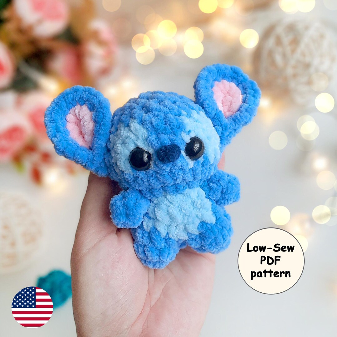 Stitch CROCHET PATTERN, Low Sew Amigurumi Alien Dog Plushie, Keychain ...