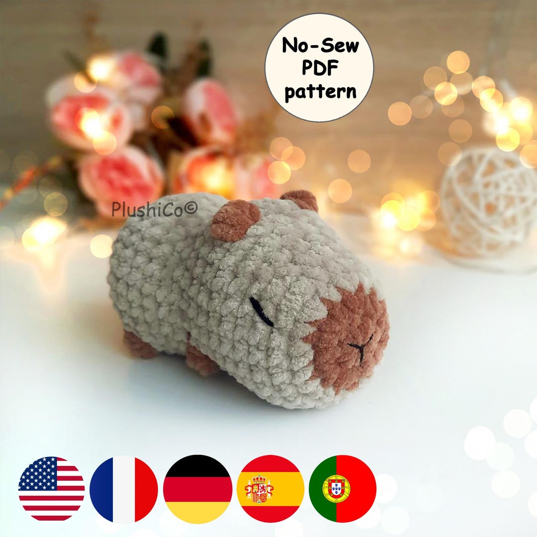 Capybara CROCHET PATTERN, No-sew Small Amigurumi Plushie, Easy Beginner PDF - Etsy