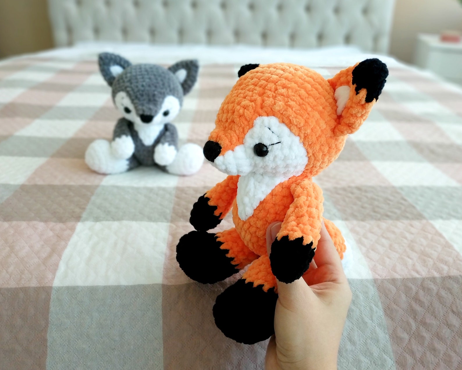 Wolf & Fox CROCHET PATTERNS, Amigurumi Woodland Stuffed Plush Animals ...