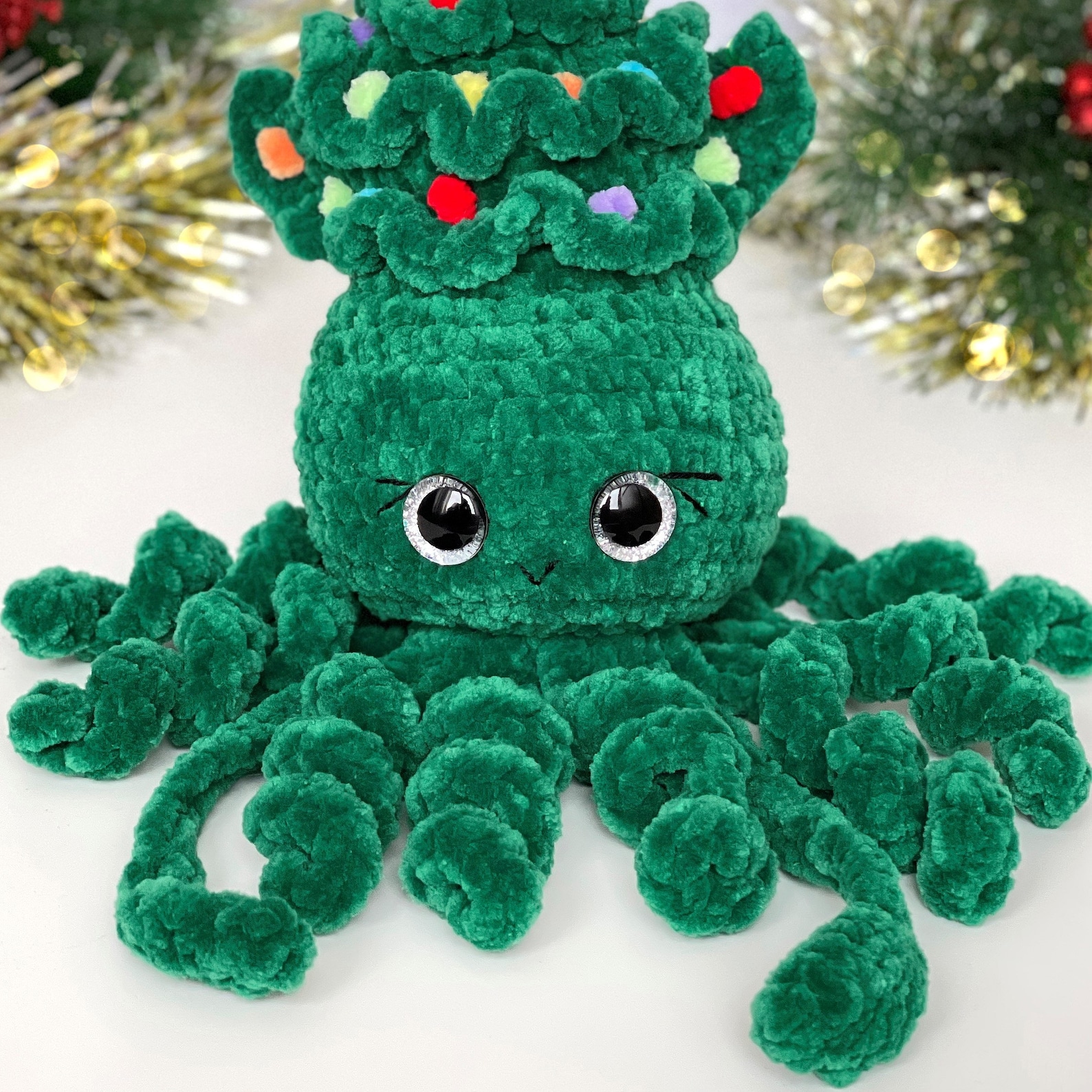 Christmas Squid CROCHET PATTERN, Christmas Tree Amigurumi Octopus ...
