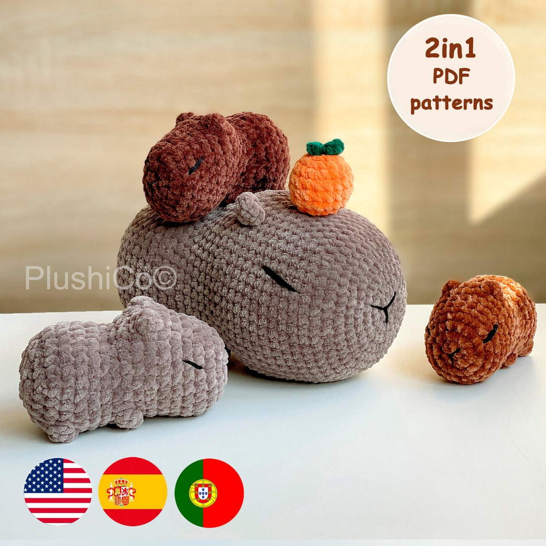 Capybara 2in1 CROCHET PATTERNS, No-sew Amigurumi Plushies, Easy Crochet ...