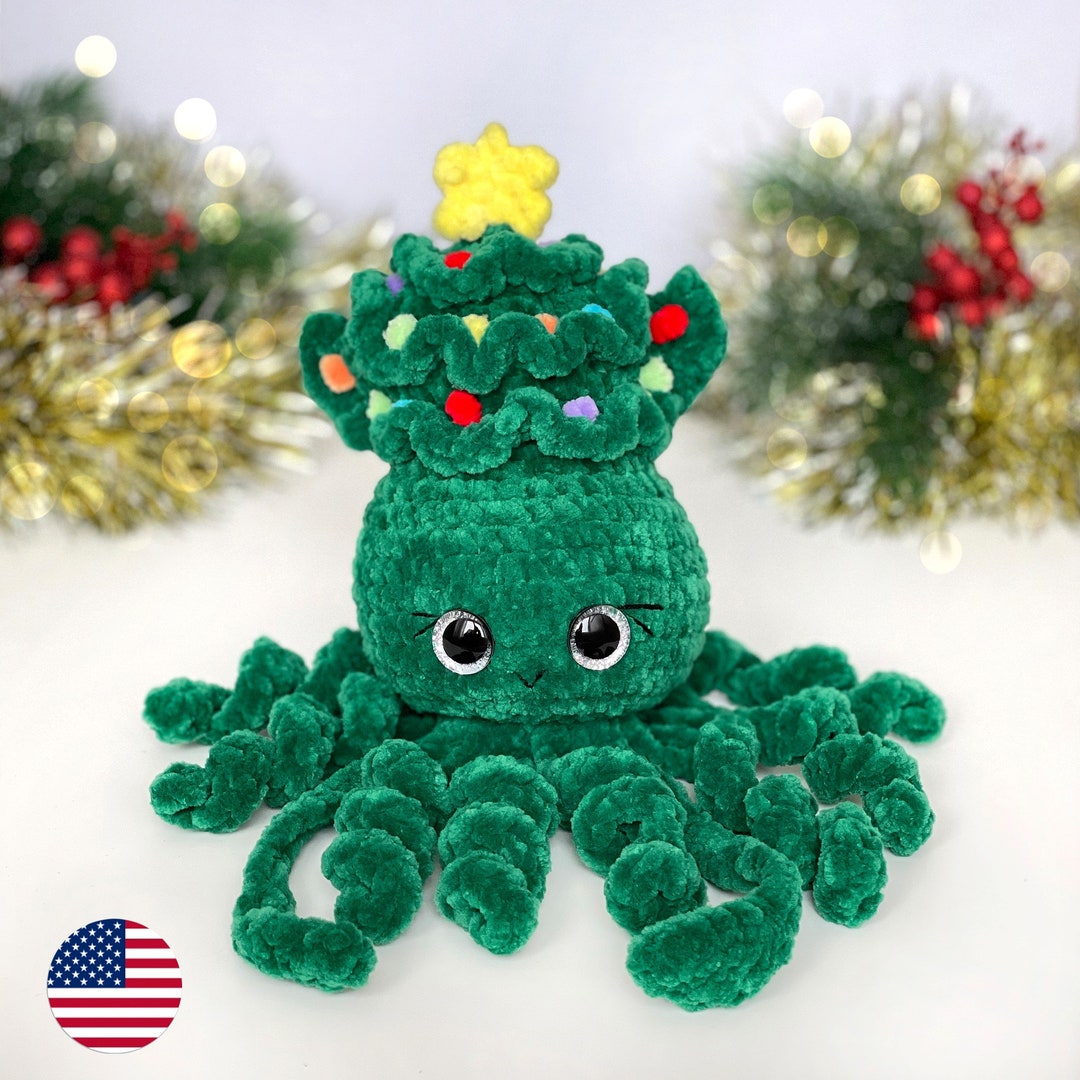 Christmas Squid CROCHET PATTERN, Christmas Tree Amigurumi Octopus ...