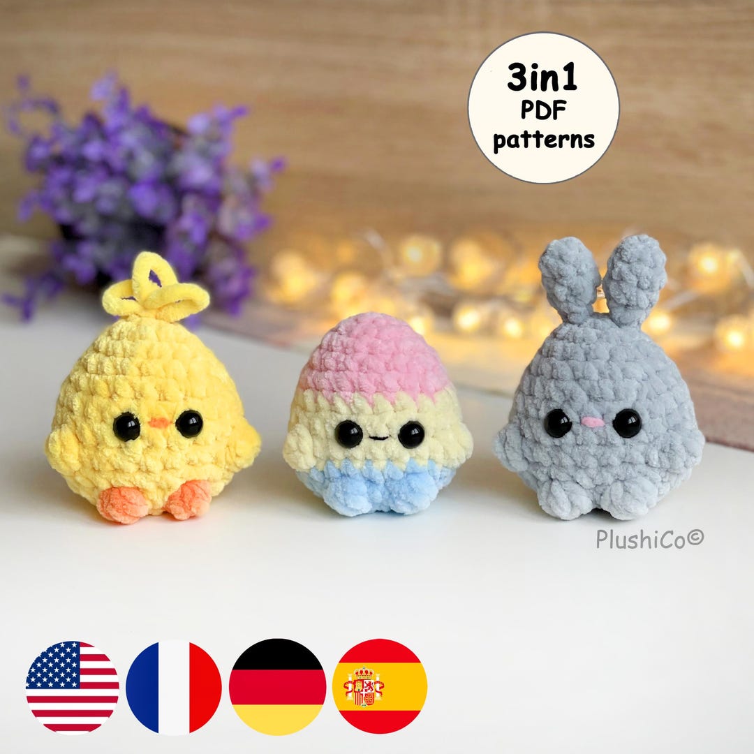 Easter Crochet PATTERN Bundle: Bunny, Chick, Reusable Easter Eggs, Spring Tiny Amigurumi ...