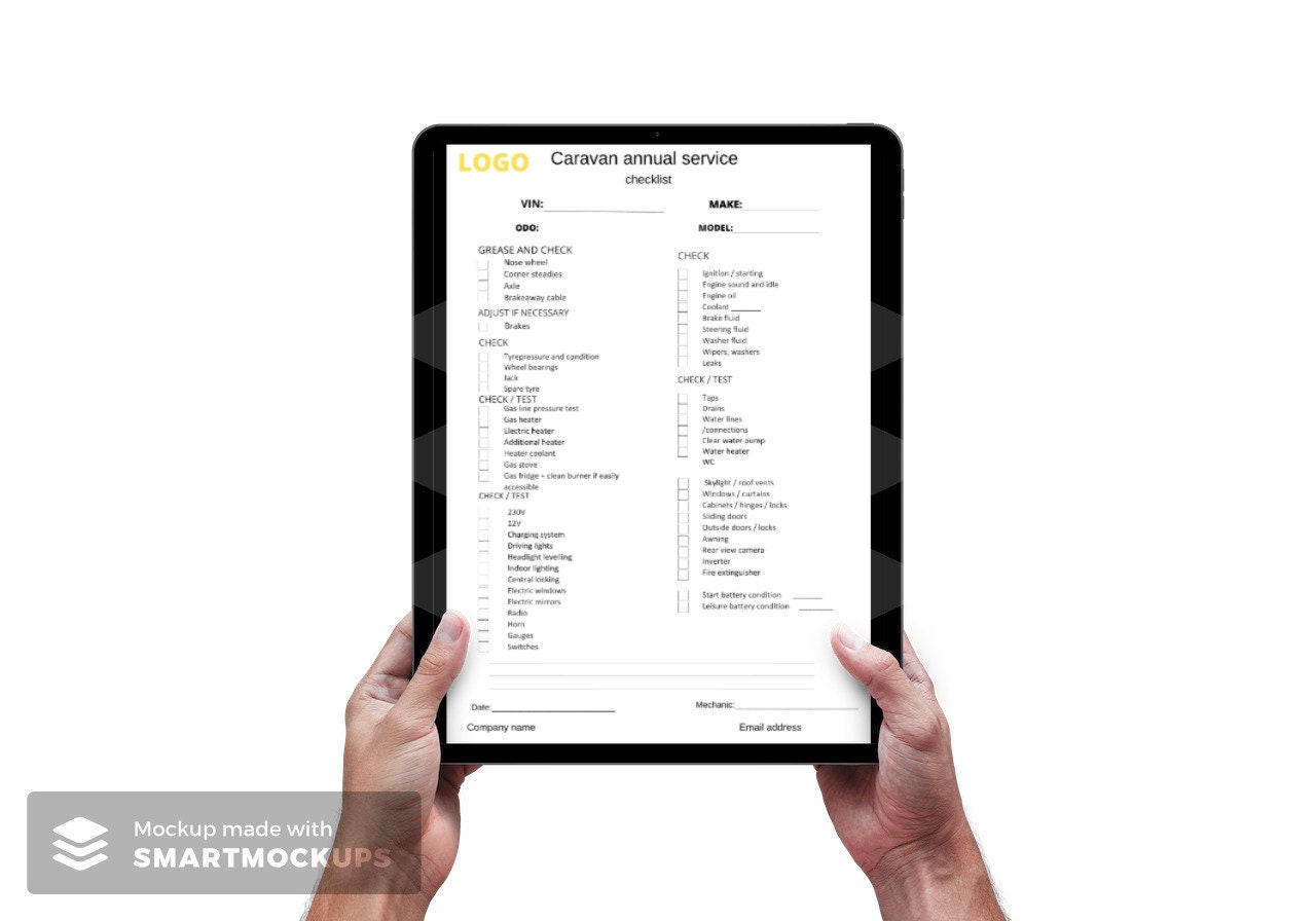 PDF Printable Caravan Service Checklist, RV Checklist, Annual Service ...