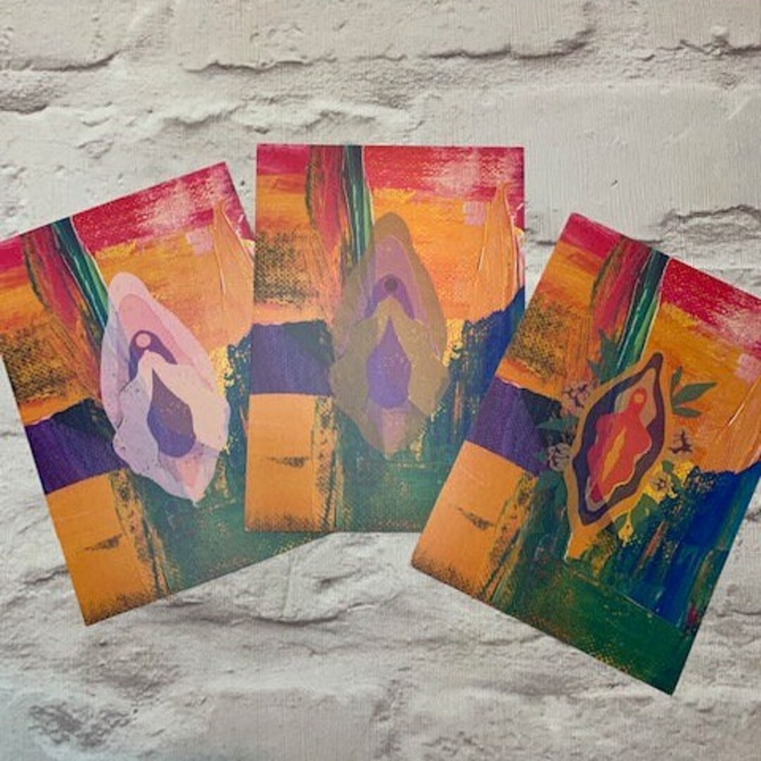 Vulva Postcards Set of 3 Vulva Print Feminist Gift Vulva - Etsy