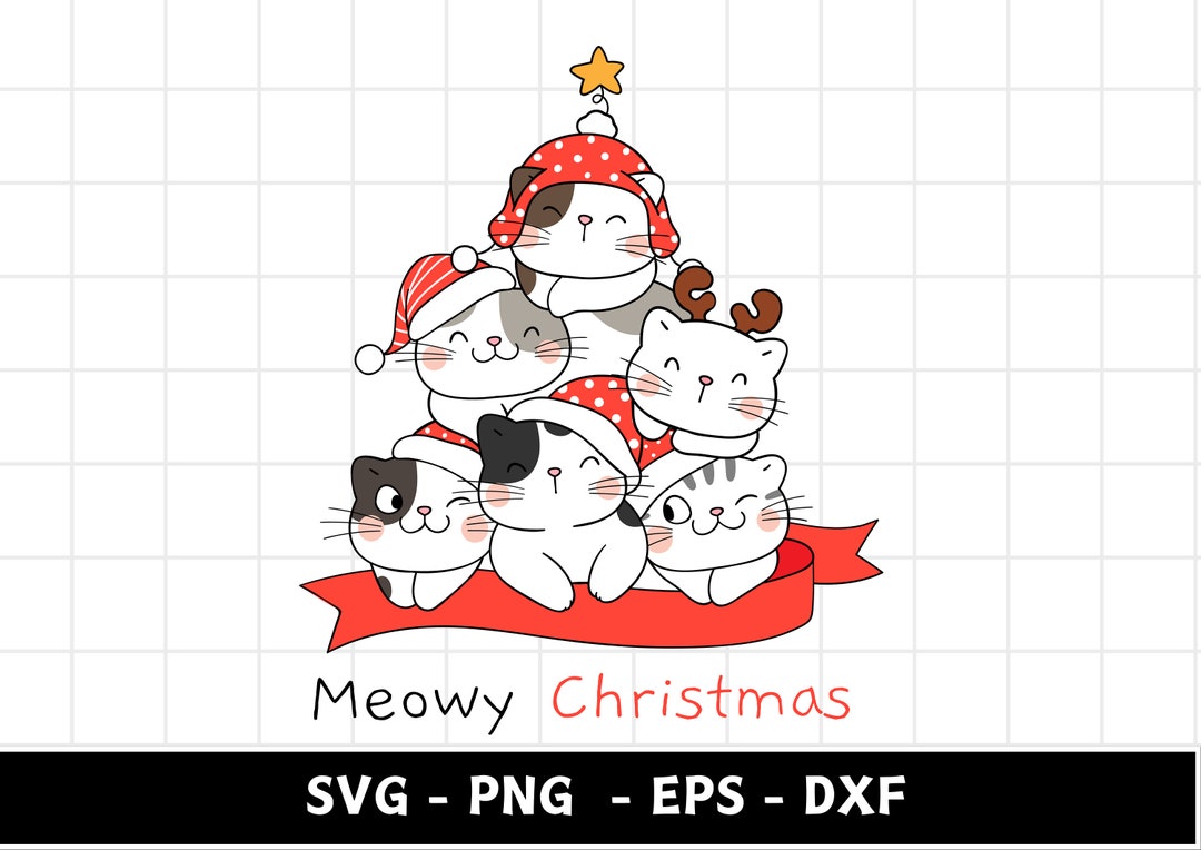 Meowy Christmas Svg, Christmas Cat Svg, Merry Catmas SVG, Cat Christmas ...