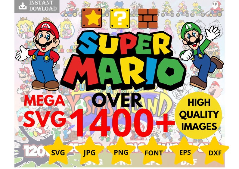 Super Mario SVG Bundle for Cricut and Sublimation Mario Cut - Etsy ...